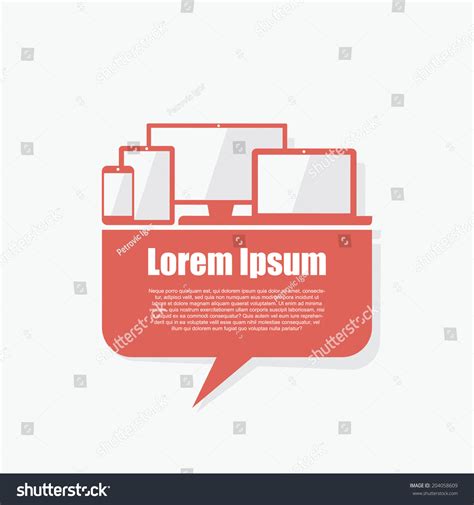 Speech Bubble Ui Devices Vector Illustration Stock Vector Royalty Free 204058609