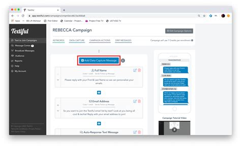 Adding An Auto Response Message To A Campaign Textiful