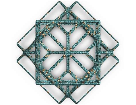 Wireframe Shape Compound Of Three Cubes 3d Model Turbosquid 2208347