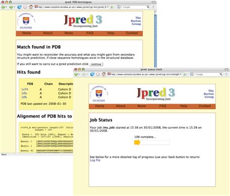 Examples Of Progress Of A Submission To Jpred A Screenshot Of A List Download Scientific