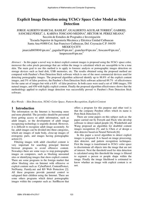 Pdf Explicit Image Detection Using Ycbcr Space Color Model As Skin