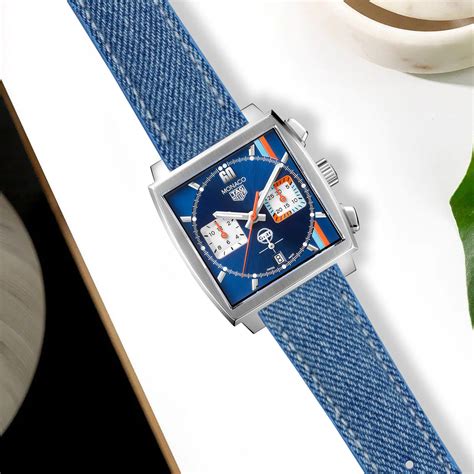 Tag Heuer Monaco Straps Blue Jean Liger Straps