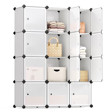 Buy Songmics Cube Storage With Door Set Of 12 Plastic Cubes Closet Storage Shelves Diy