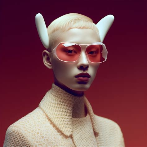 Premium Photo A Woman With Blonde Hair And Glasses
