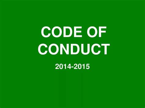 PPT CODE OF CONDUCT PowerPoint Presentation Free Download ID 5015593