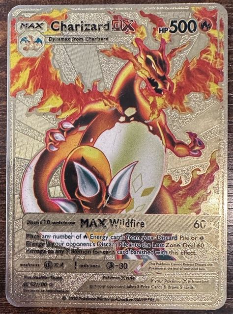 Charizard Dx 52100 Gold Metal Pokemon Card Max Wildfire Hp500 Ebay