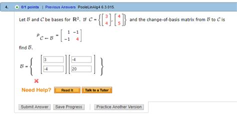 Solved 4 0 1 Points Previous Answers Poolelinalg4