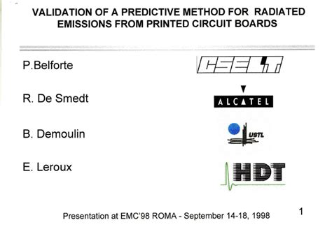 Pdf Validation Of A Predictive Method For Radiated Emissions From Printed Circuit Boards
