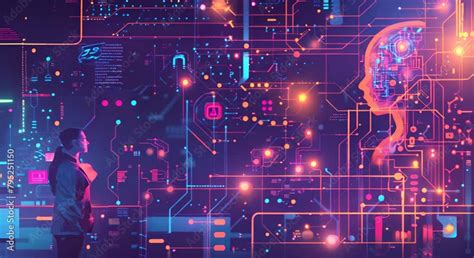 Big Data Technology And Data Science Illustration Data Flow Concept Querying Analysing