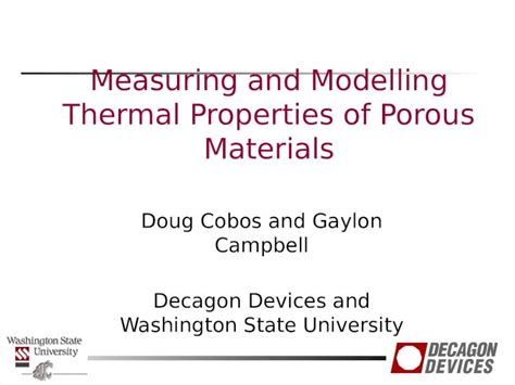 Pptx Measuring And Modelling Thermal Properties Of Porous Materials Dokumen Tips