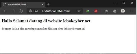 Membuat Elements Di HTML Lebak Cyber