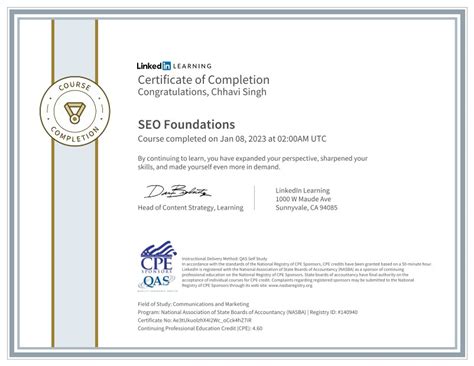 Chhavi Singh On Linkedin Certificate Of Completion