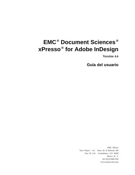 Pdf Emc Document Sciences Xpresso For Adobe Indesign Guía …® Document Sciences® Xpresso® For