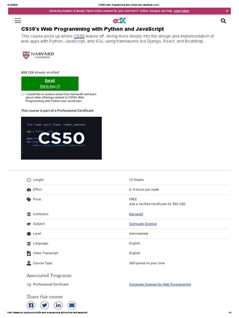 cs50 s web programming with python and javascript edx pdf web development world wide web