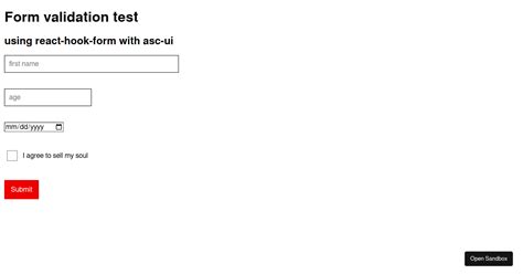 Form Validation With React Hook Form Codesandbox