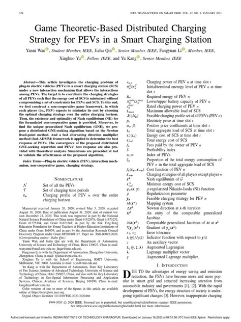 game theoretic based distributed charging strategy pdf