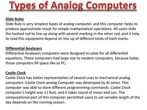 Analog Computer Definition Examples Types Characteristics And