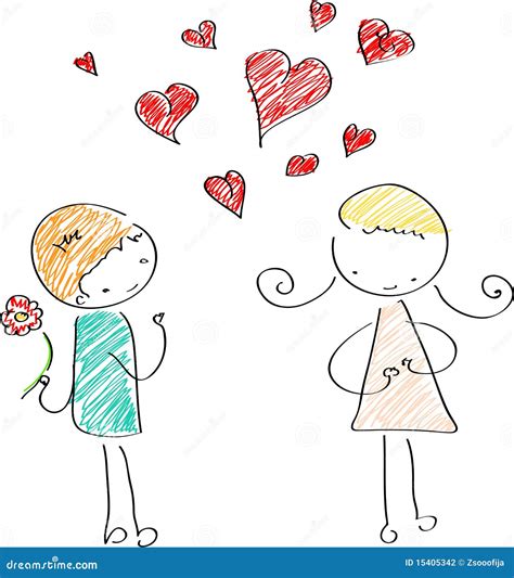 Cute Couple Stock Vector Illustration Of Doodle Friendship 15405342