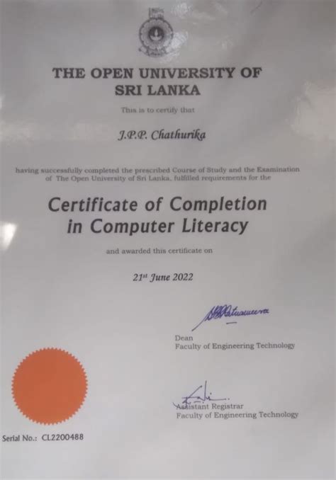 Prabhani Chathurika On Linkedin I Completed Completion In Computer