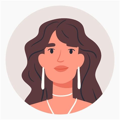 만화 아름 다운 소녀 아바타 멋진 여자 초상화 흰색 배경에 귀여운 여성 캐릭터 플랫 벡터 일러스트 레이 션 프리미엄 벡터