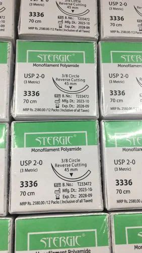 White Disposable Monofilament Polyamide Suture Packaging Type Box 3 0 At Rs 699 Box In New Delhi