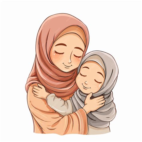 Premium Vector A Picture Of A Mother Hugging Her Daughter