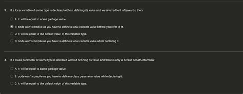 Solved If A Local Variable Of Some Type Is Declared Chegg