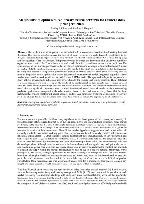 pdf metaheuristics optimized feedforward neural networks for