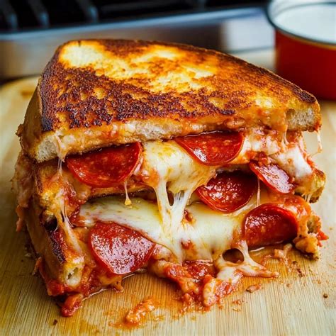 Easy Pepperoni Pizza Grilled Cheese Recipe Recipes By Clare