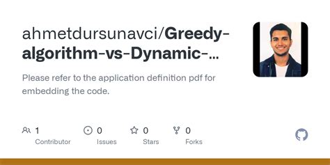 Github Ahmetdursunavcigreedy Algorithm Vs Dynamic Programming