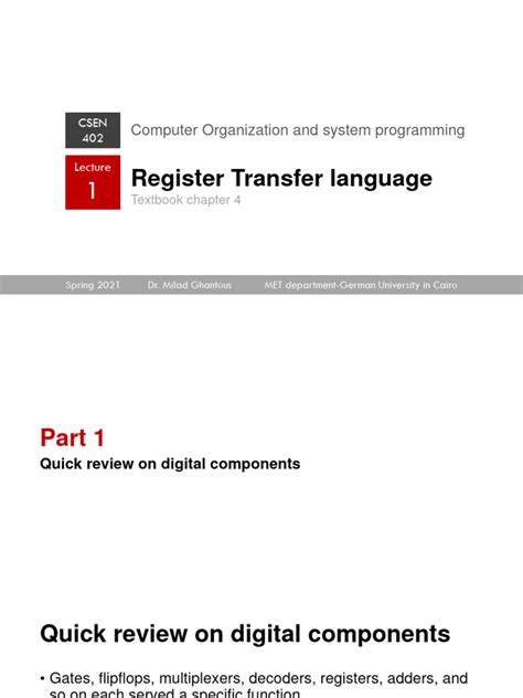 Register Transfer Language Pdf Integrated Circuit Electronic Design