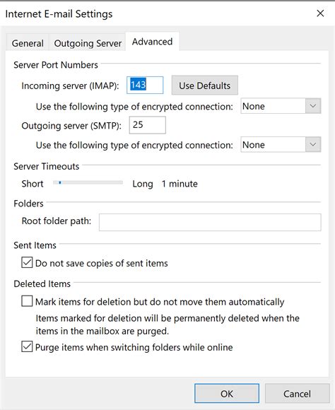 For Imap Have Disabled Tls This Is Indicated By Seeing The Ports As Listed Standard Non Tls