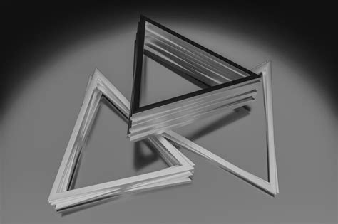 Premium Photo 3d Rendering Triangle Metal Framework Industrial Background