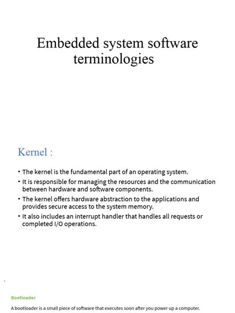 Embedded System Software Terminologies Pdf Kernel Operating System Programming