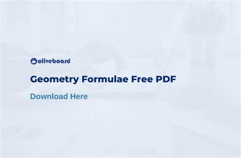 Geometry Formulas PDF Free Download Oliveboard