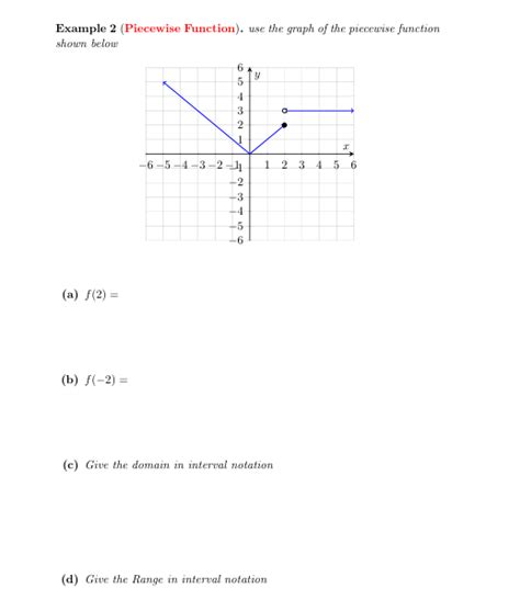Solved Example 2 Piecewise Function ﻿use The Graph Of The