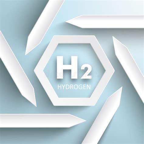 Six Arrows Hexagon H2 Hydrogen Infographic Stock Vector Illustration Of Nonpolluting Blue