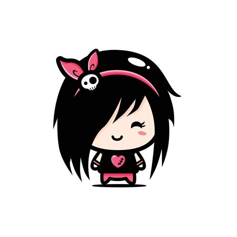 Cute Emo Chibi Character Design 3809363 Vector Art At Vecteezy