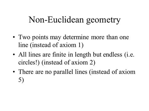 Characteristics Of Non Euclidean Geometry
