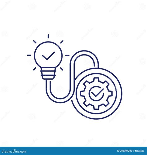 implementation ideas execution line icon stock vector illustration