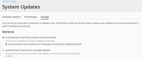 Plesk For Linux System Updates Plesk Obsidian Documentation