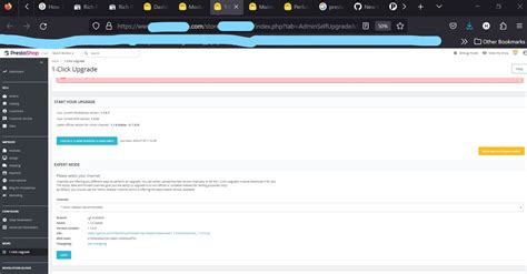 after update prestashop 1click upgrade to 4 16 0 version