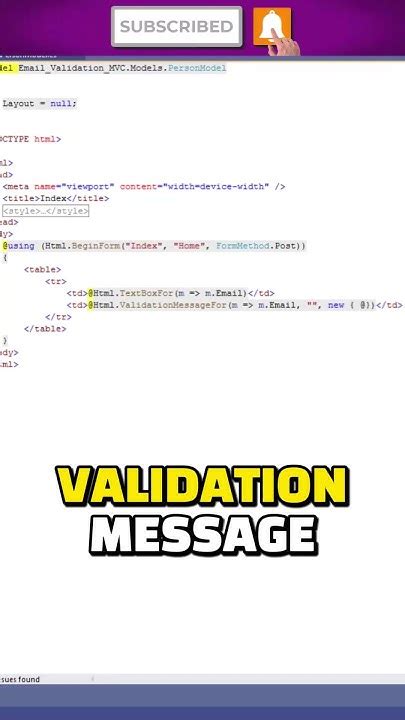 Client Side Email Validation Using Data Annotation In Aspnet Mvc Youtube