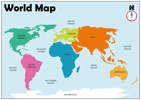 Blank Map Of 7 Continents And 5 Oceans Printable Map