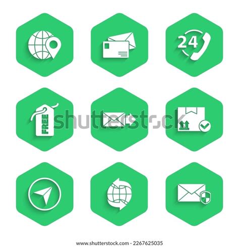 Set Envelope Worldwide Shield Package Box Stock Vector Royalty Free 2267625035 Shutterstock