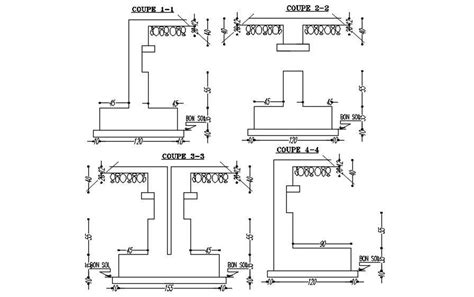 2d Design Of Foundation Below The Ground Level With Details In Autocad Drawing Cad File Dwg File