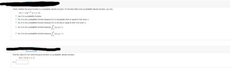 Solved Check Whether The Given Function Is A Probability Chegg Com