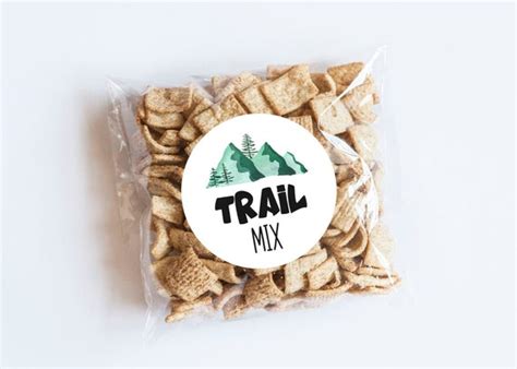 Trail Mix Mountain Stickers Camping Theme Camping Favors Campfire