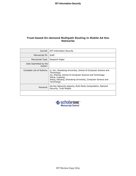 pdf trust based on demand multipath routing in mobile ad hoc networks
