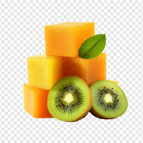 Premium Psd A Stack Of Cubes Of Kiwi And Oranges Isolated On